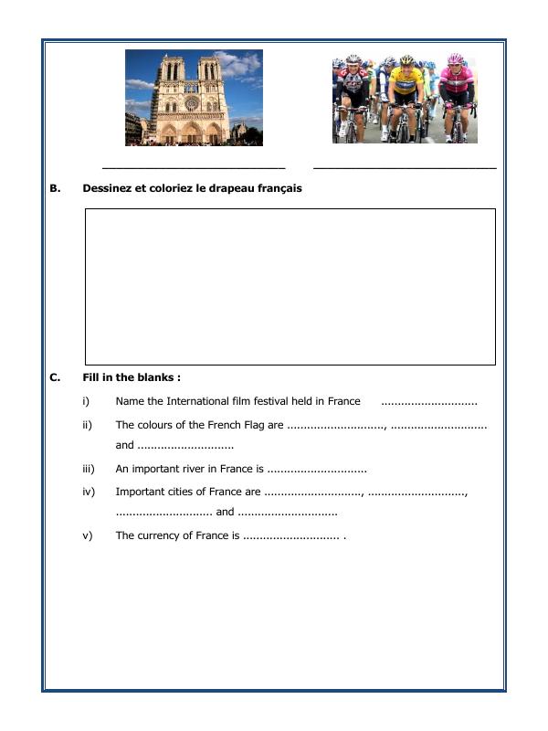 A2Zworksheets:Worksheet of French Worksheet - La Culture Francaise ...