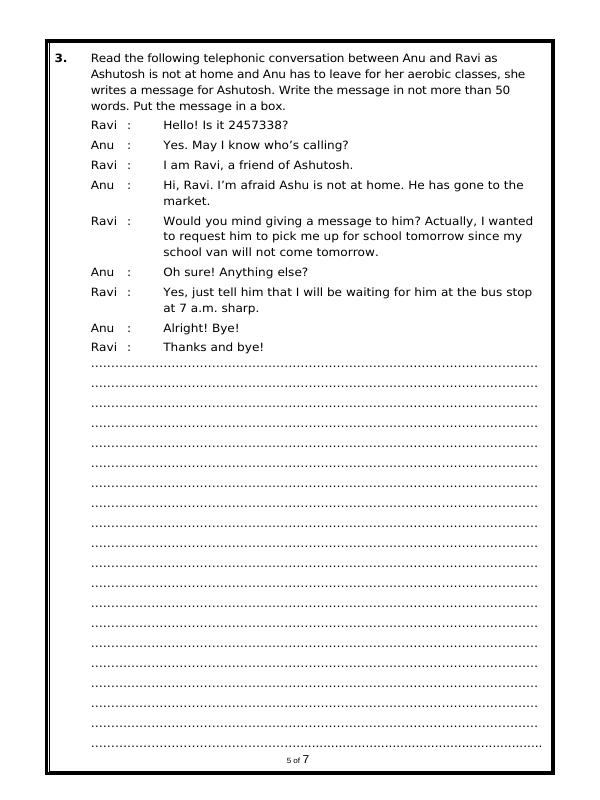 A2Zworksheets:Worksheet of Message Writing-Writing-English