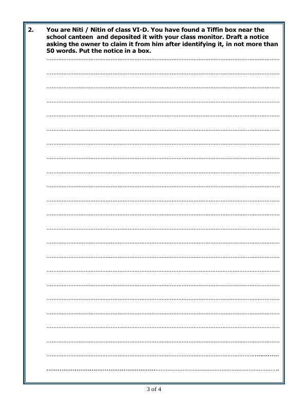 A2Zworksheets:Worksheet of Notice Writing-Writing-English