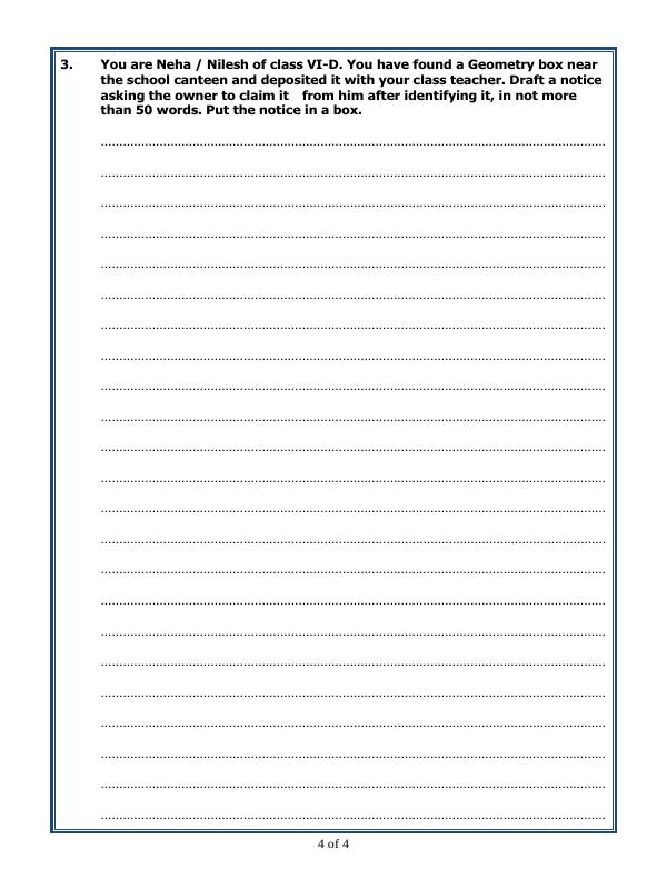 A2Zworksheets:Worksheet of Notice Writing-Writing-English