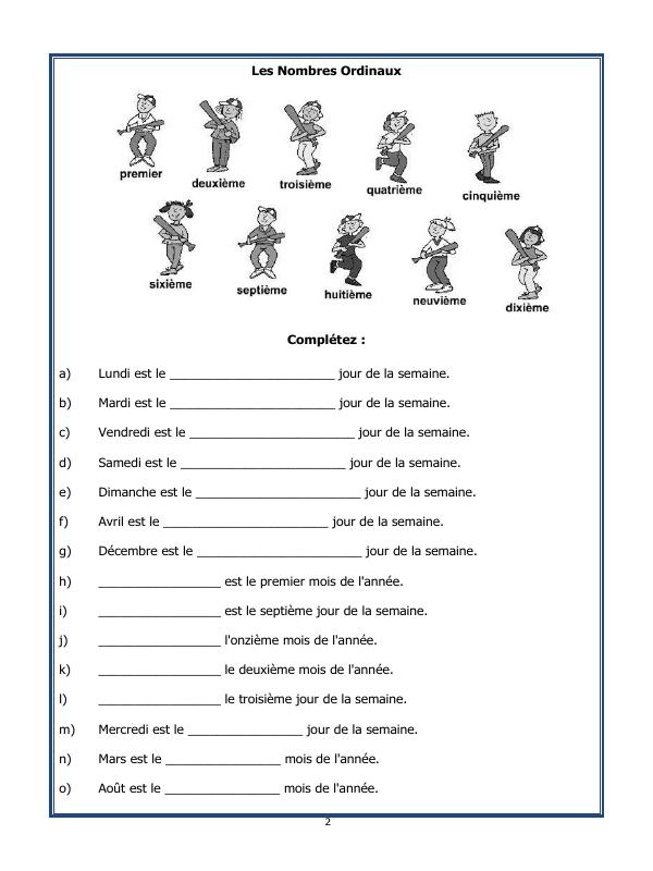 A2Zworksheets:Worksheet of French Worksheet - Les Nombres Cardinaux ...
