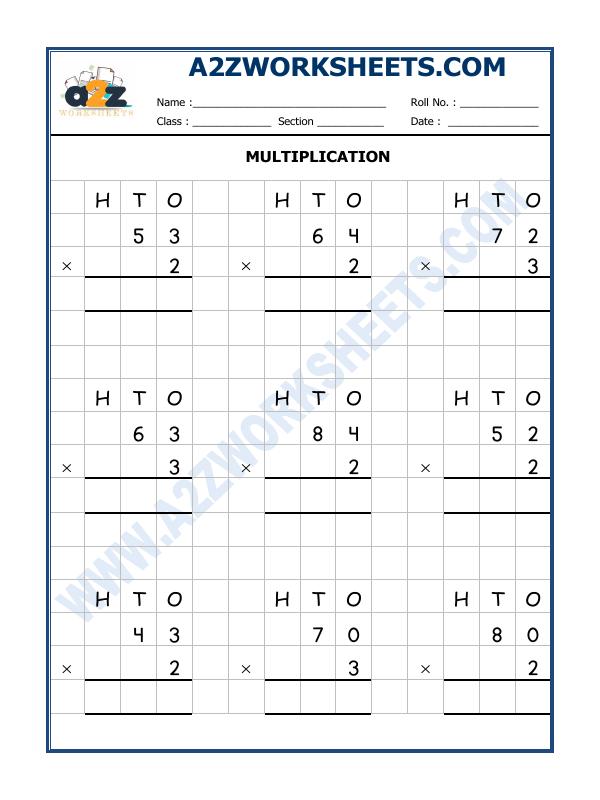 A2Zworksheets:Worksheet of Multiplication Worksheet-01-Multiplication-Maths