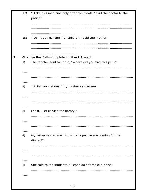 A2Zworksheets:Worksheet of Reported Speech-Grammar-English