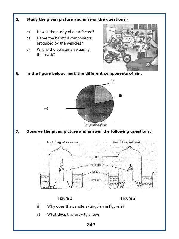 A2Zworksheets:Worksheet of Air Around Us-Basic Necessities-Science