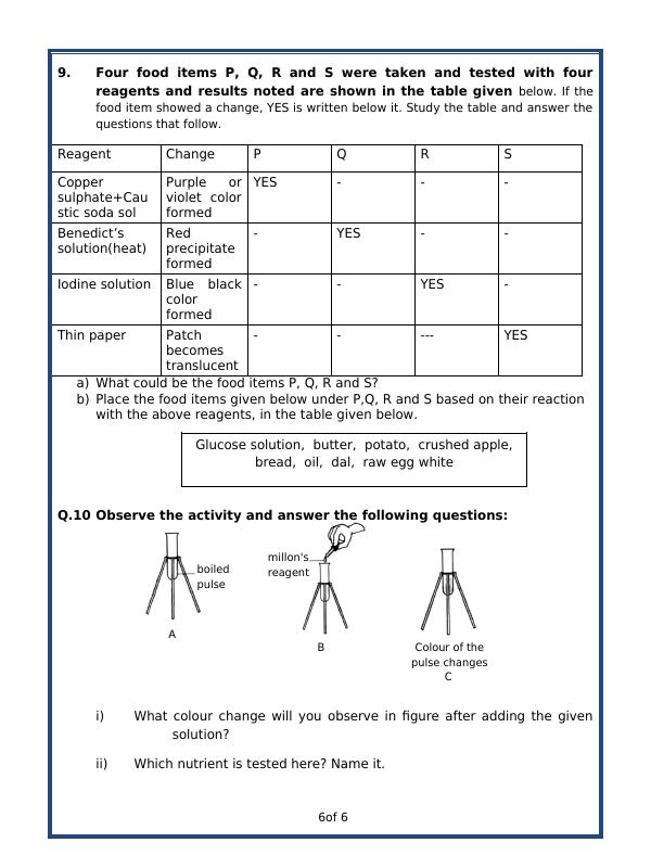 A2Zworksheets:Worksheet of Components Of Food-Basic Necessities-Science