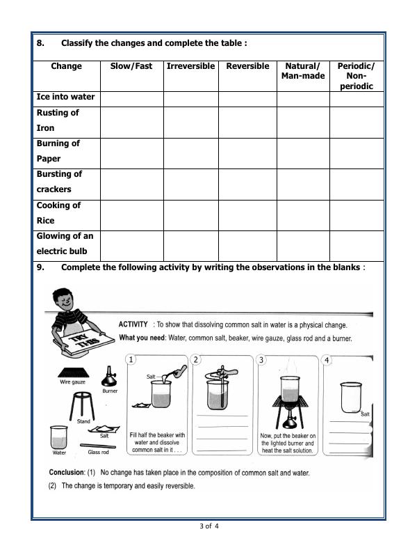 A2Zworksheets:Worksheet of Change Around Us-Environment And Our ...