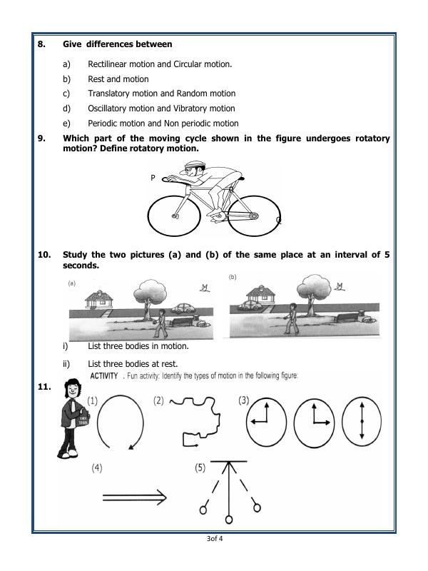 A2Zworksheets:Worksheet of Motion And Measurement Of Distances-Motion ...