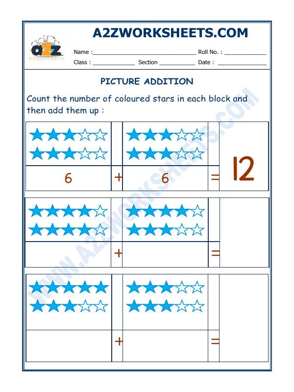 A2Zworksheets:Worksheet of Picture Addition-01-Addition-Maths
