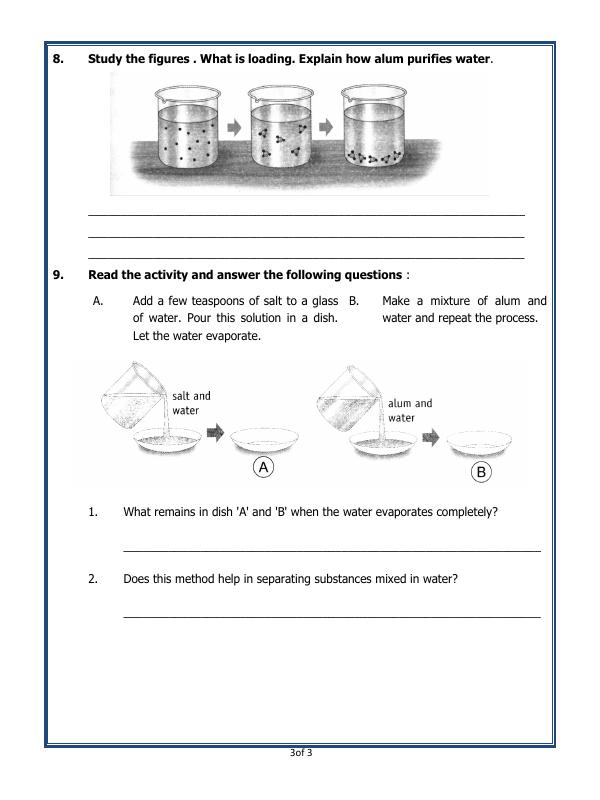 A2Zworksheets:Worksheet of Separation Of Substances-Metals and Non ...