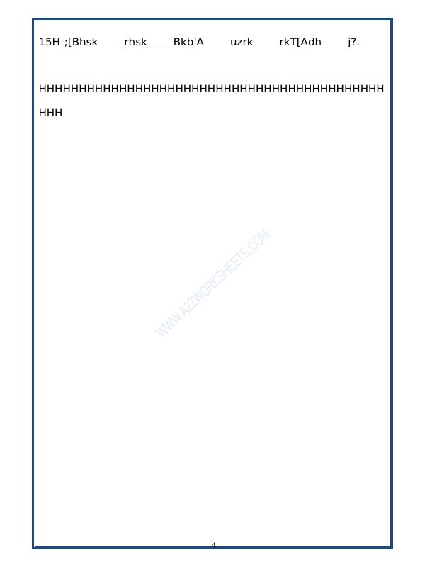 A2Zworksheets:Worksheet of Punjabi Grammar - Karak-Punjabi-Language