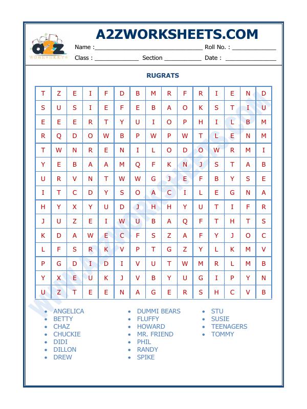 A2Zworksheets:Worksheet of English Word Search-02-Reading-English