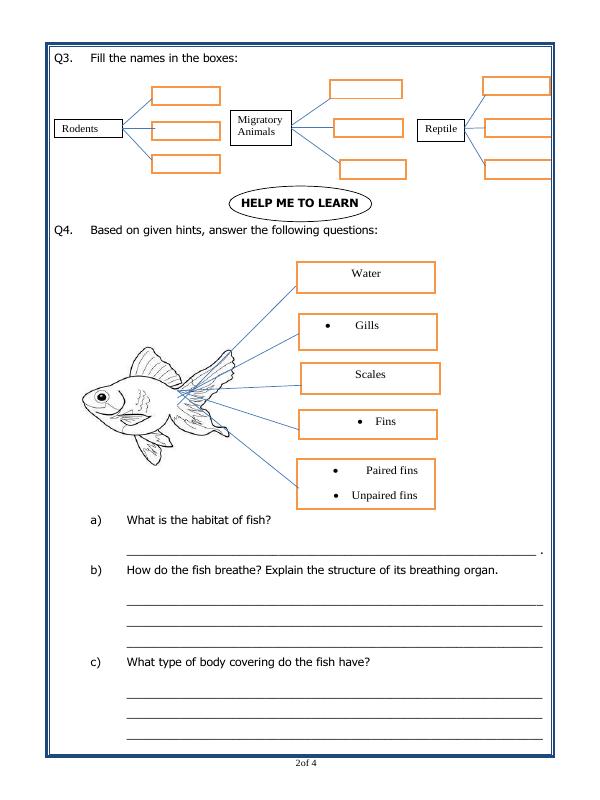 A2Zworksheets:Worksheet of Animal Life-Animals-Science