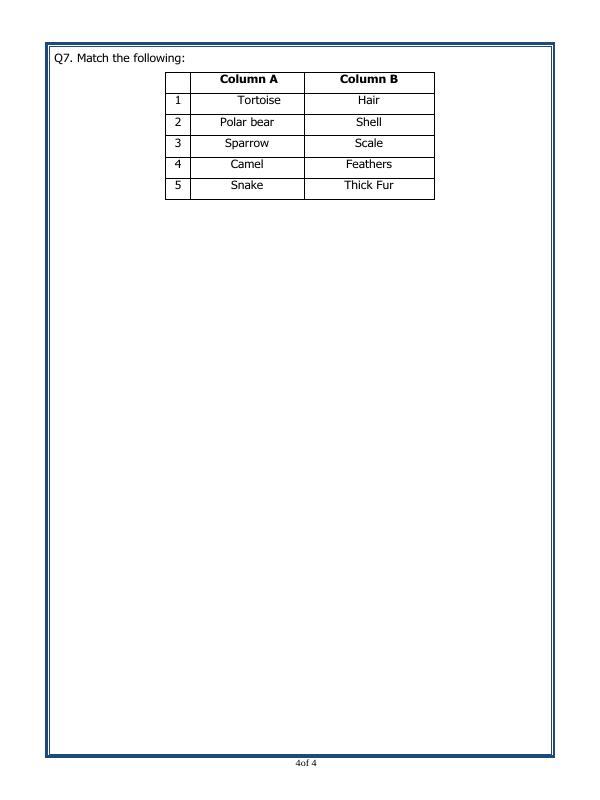 A2Zworksheets:Worksheet of Animal Life-Animals-Science