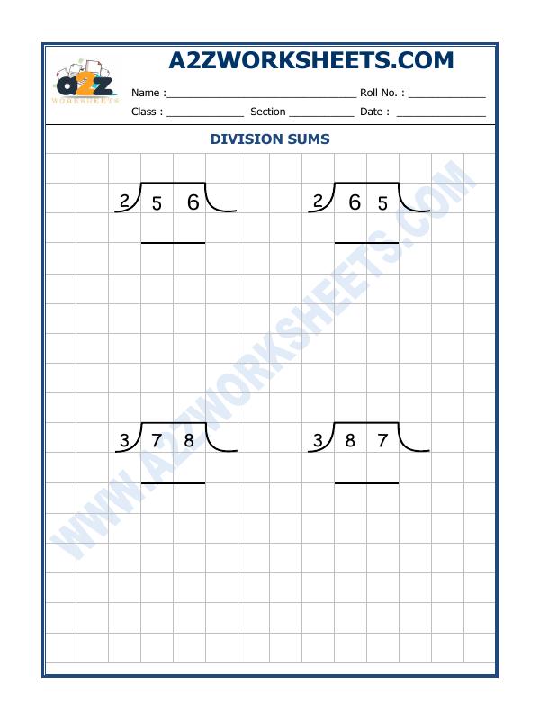 A2Zworksheets:Worksheet of Math Division Worksheet-08-Division-Maths