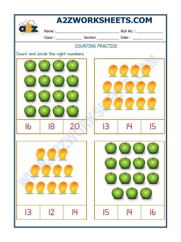 A2Zworksheets:Worksheet of Number Recognition Worksheet - 06-Numbers-Maths
