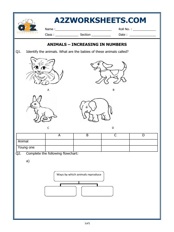 A2Zworksheets:Worksheet of Animals - Increasing In Numbers-Animals-Science