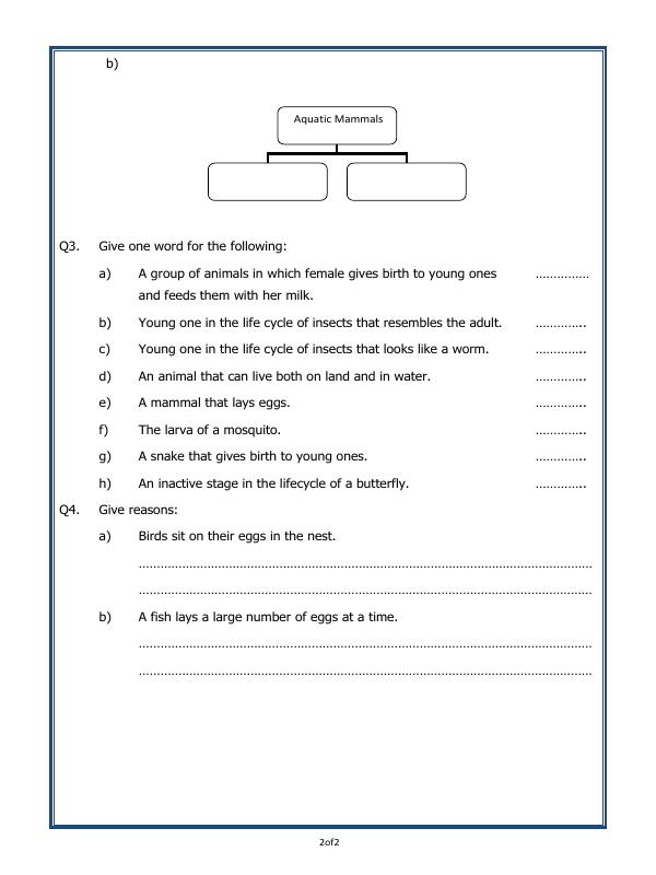 A2Zworksheets:Worksheet of Animals - Increasing In Numbers-Animals-Science