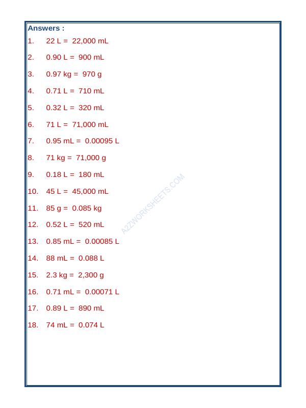 A2Zworksheets:Worksheet of Measurement (Convert Units)-04-Measurement-Maths