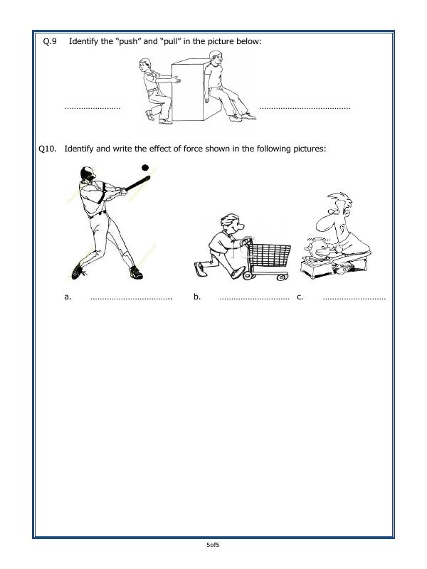 A2Zworksheets:Worksheet of Force, Work And Energy-Motion and ...