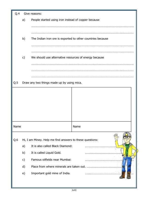 A2Zworksheets:Worksheet of Our Mineral Resources-Metals and Non-metals ...