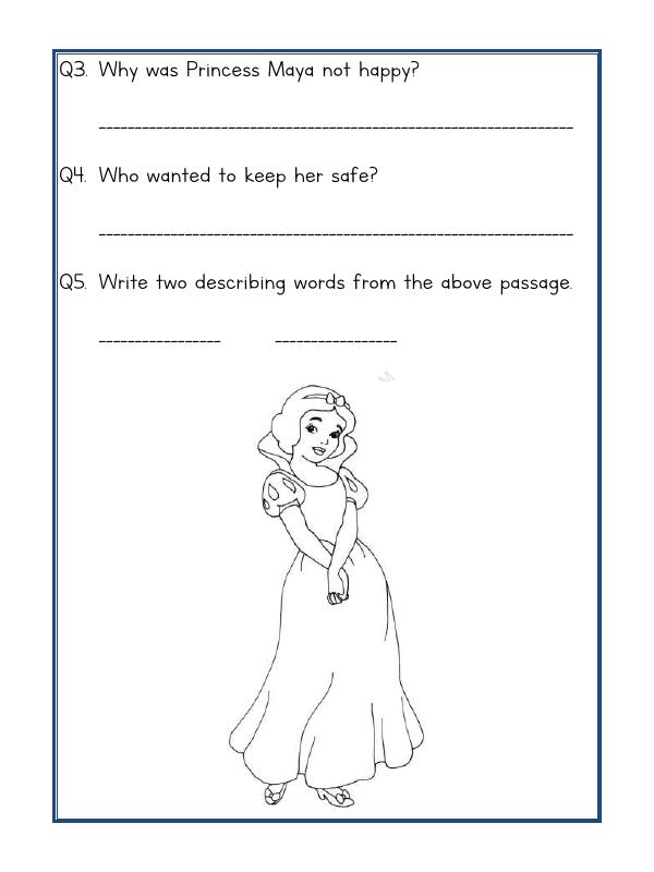 A2Zworksheets:Worksheet of Comprehension Passage-25-Reading-English