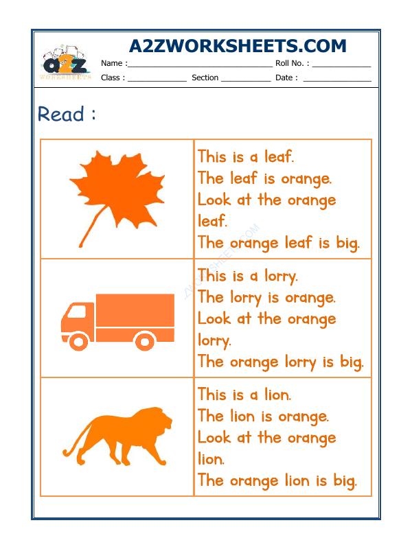 A2Zworksheets:Worksheet of English Reading Practice-14-Reading-English