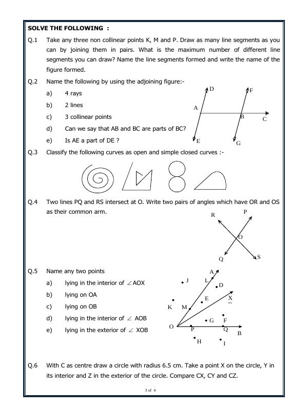 A2Zworksheets:Worksheet of Basic Geometrical Ideas-Geometry-Maths