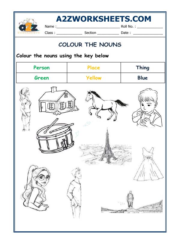 A2Zworksheets:Worksheet of English Noun Practice-Grammar-English