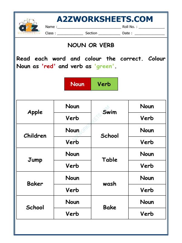 A2Zworksheets:Worksheet of Noun Practice Sheet-02-Grammar-English