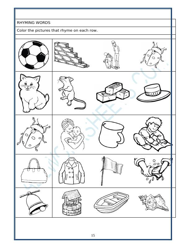 A2Zworksheets:Worksheet of Picture Recognition-01-Recognition-English