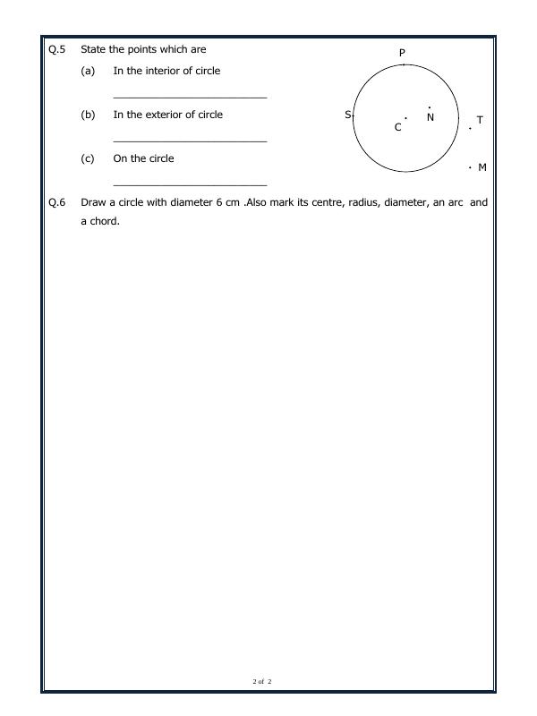 A2Zworksheets:Worksheet of Circles-Geometry-Maths