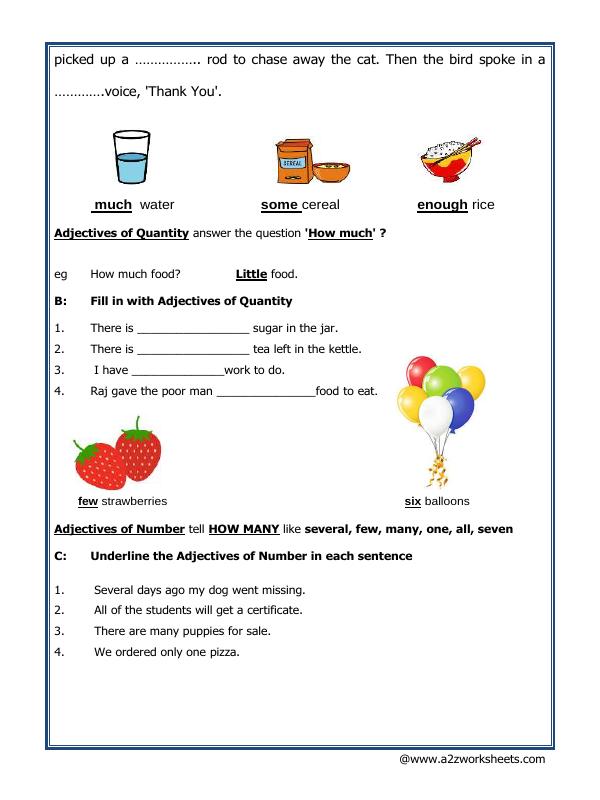 A2Zworksheets:Worksheet of Adjectives-02-Grammar-English