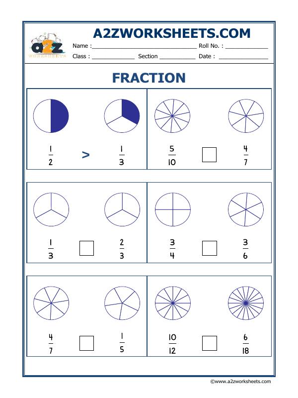 A2Zworksheets:Worksheet of Fun With Fractions-06-Fractions-Maths