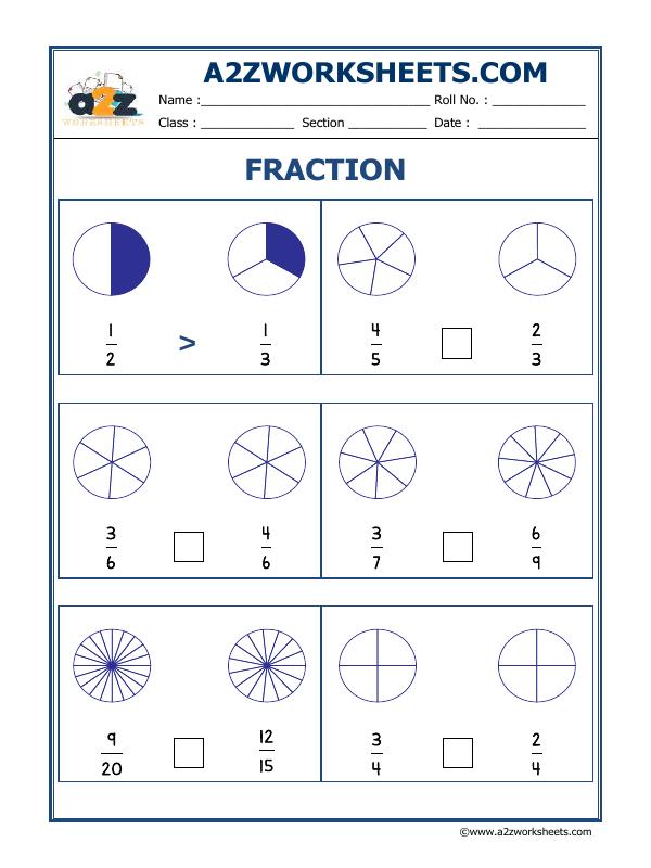 A2Zworksheets:Worksheet of Fun With Fractions-12-Fractions-Maths
