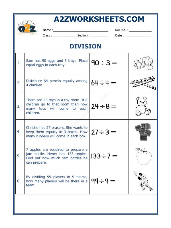 A2Zworksheets:Worksheet of Let'S Practice Division-01-Division-Maths