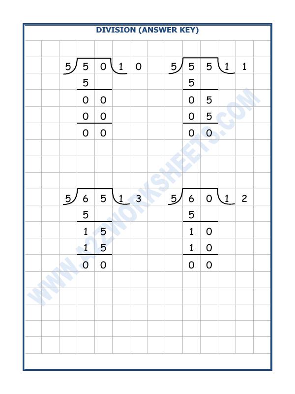 A2Zworksheets:Worksheet of Division By 5 - 2-Division-Maths