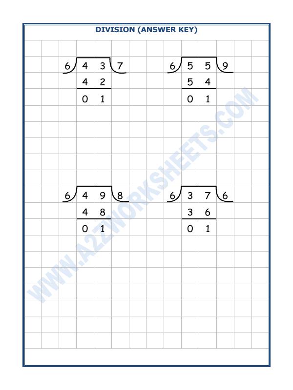 A2Zworksheets:Worksheet of Division By 6 - 6-Division-Maths