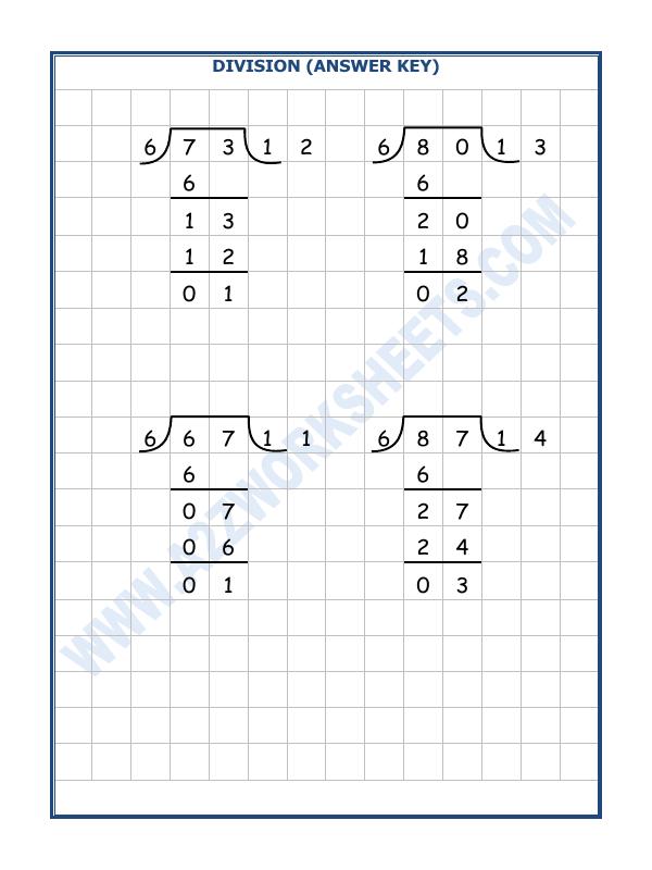 A2Zworksheets:Worksheet of Division By 6 - 7-Division-Maths