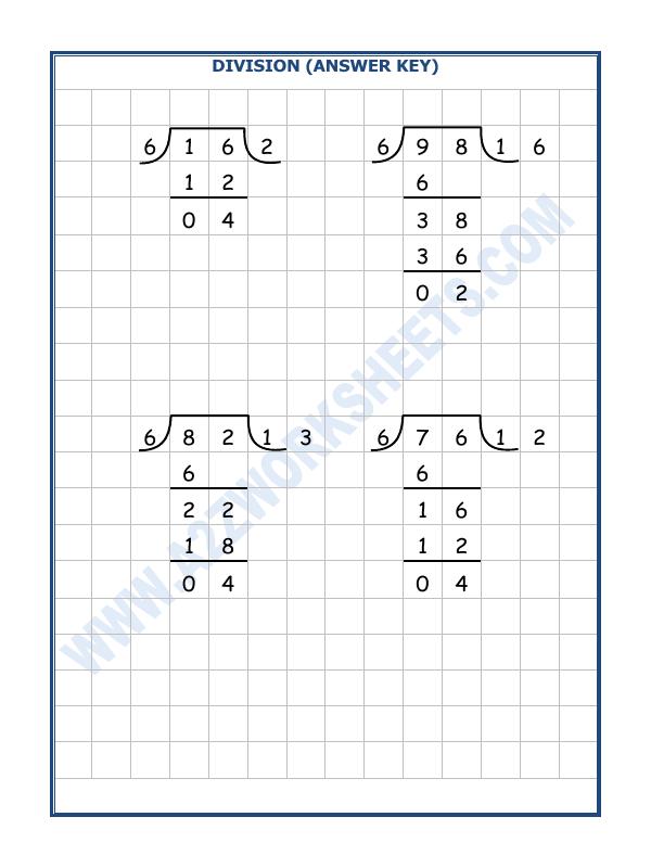 A2Zworksheets:Worksheet of Division By 6 - 16-Division-Maths