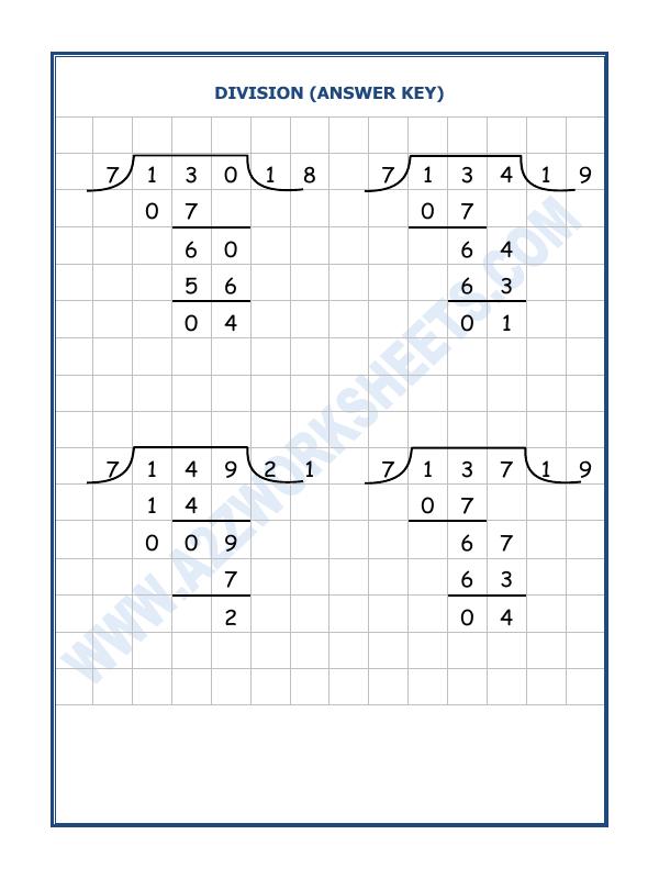 A2Zworksheets:Worksheet of Division By 7 - 6-Division-Maths