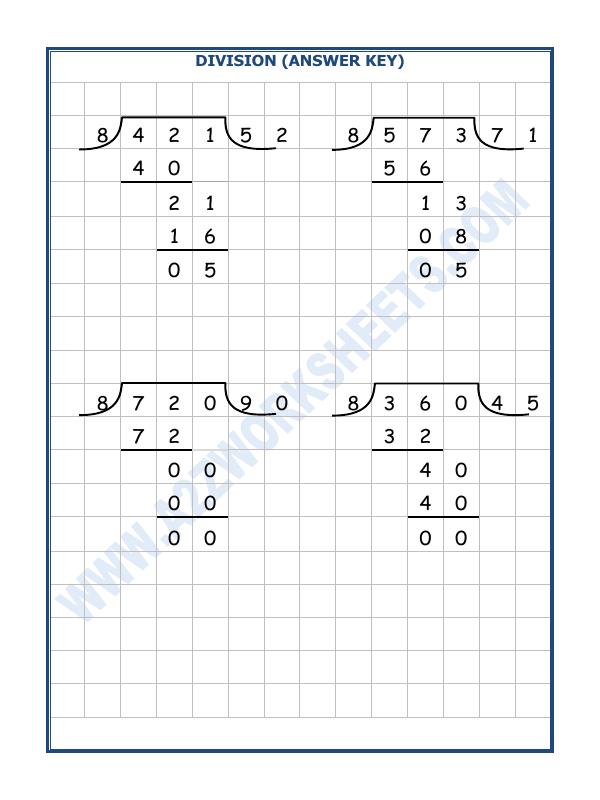 A2Zworksheets:Worksheet of Division By 8 - 45-Division-Maths