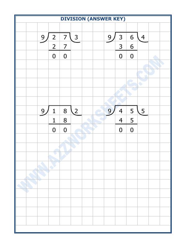 A2Zworksheets:Worksheet of Division By 9-Division-Maths