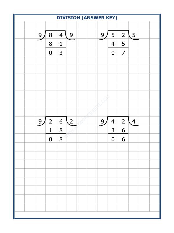 A2Zworksheets:Worksheet of Division By 9 - 11-Division-Maths