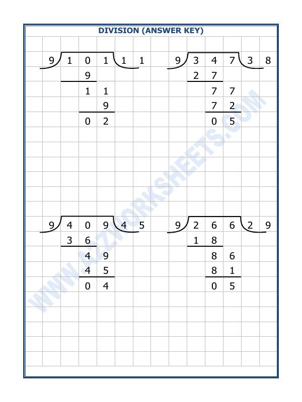 A2Zworksheets:Worksheet of Division By 9 - 20-Division-Maths