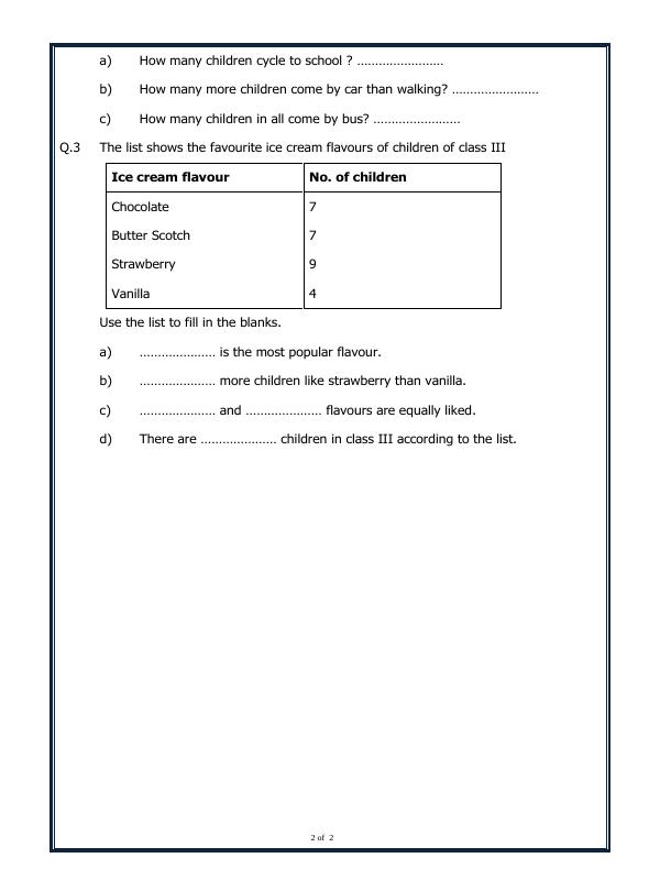A2Zworksheets:Worksheet of Pictorial Representation Of Data-Data ...
