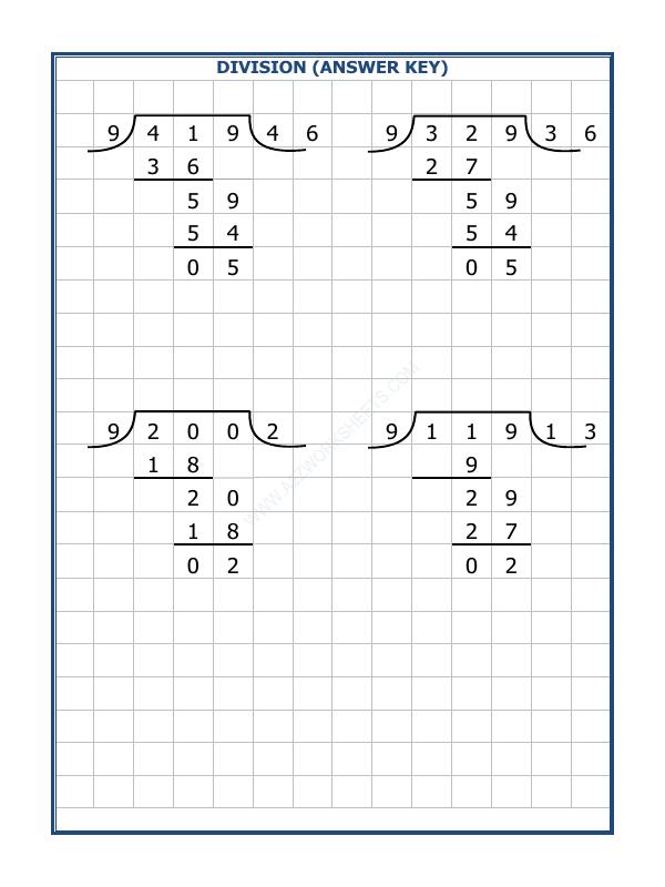 A2Zworksheets:Worksheet of Division By 9 - 47-Division-Maths