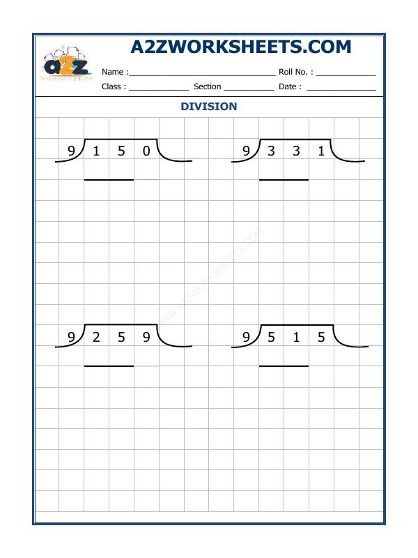 A2Zworksheets:Worksheet of Division By 9 - 83-Division-Maths