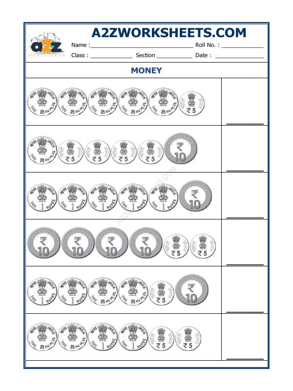 A2Zworksheets:Worksheet of Money-13-Money-Maths