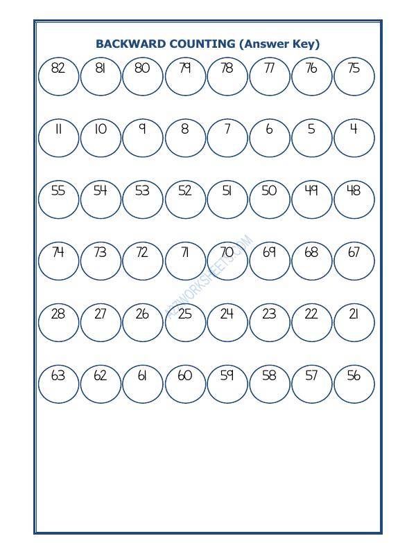 A2Zworksheets:Worksheet of Backward Counting - 17-Numbers-Maths