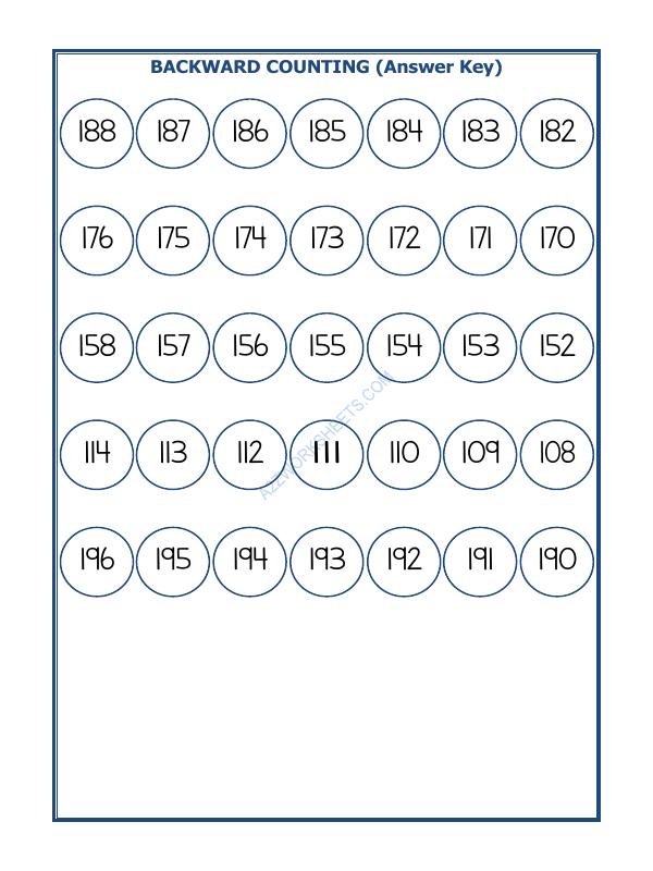 A2Zworksheets:Worksheet of Backward Counting - 32-Numbers-Maths